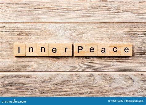 Inner Peace Word Written On Wood Block Inner Peace Text On Table