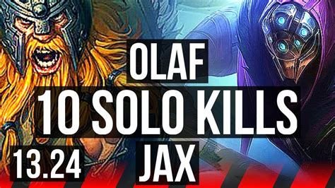 OLAF Vs JAX TOP 10 Solo Kills 500 Games KR Master 13 24 YouTube
