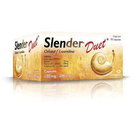 Slender Duet Orlistat Carnitina 120mg 200mg 90 cápsulas Costco