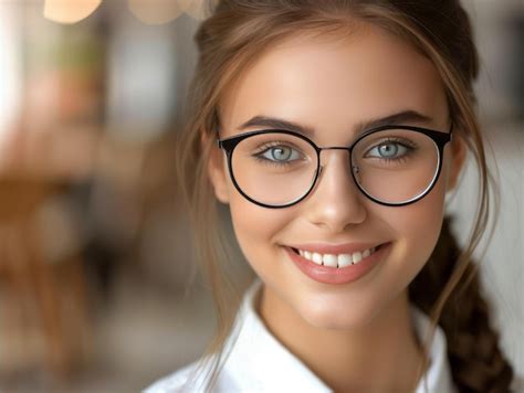 Premium Photo Woman Wearing Glasses And White Shirt