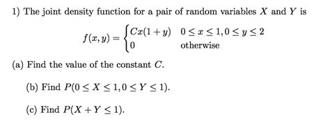 solved the joint density function for a pair of random
