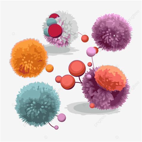 Pompons Clipart Vários Pompons Coloridos E Esferas Em Um Fundo Uma