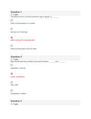 Question 3 Docx Question 1 1 1 Pts The Best Time For A Small