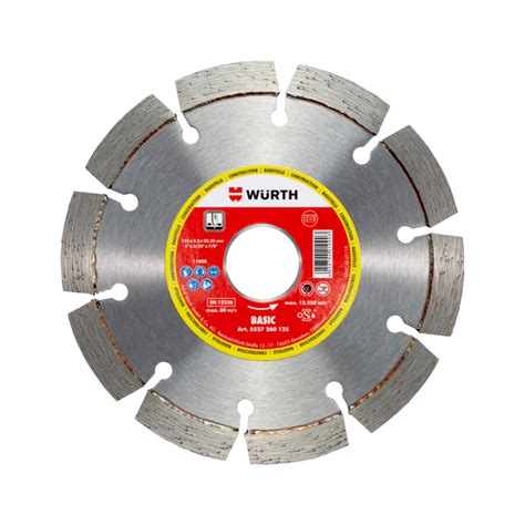 Disque diamant BASIC segmenté pour chantier pour Professionnels WURTH