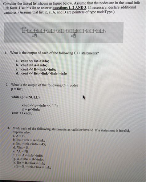 Solved Consider The Linked List Shown In Figure Below Chegg