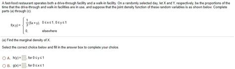 Solved A Fast Food Restaurant Operates Both Drive Through Facility And