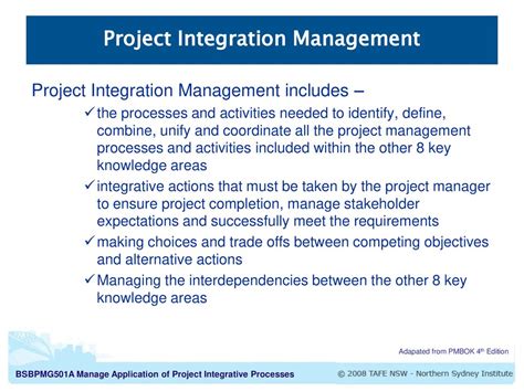 Manage Project Integrative Processes Introduction To Project
