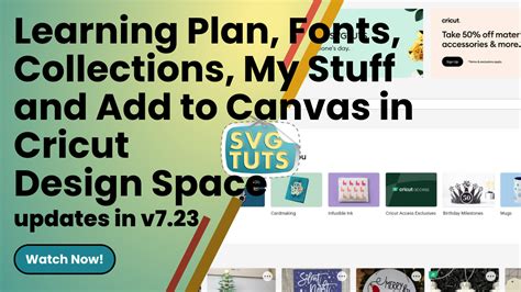 Cricut Design Space Updates V Learning Plan Fonts Collections