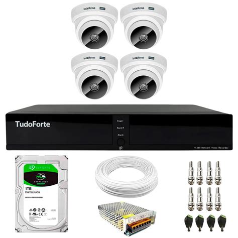 Kit 4 Câmeras Intelbras VHC 1120 D HD 720p Dome Infravermelho de 20