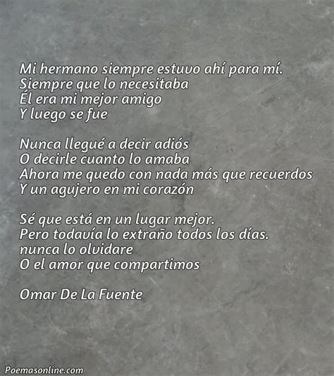 Cinco Mejores Poemas Sobre La Muerte De Un Hermano Poemas Online