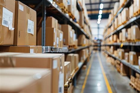 Premium Photo A Large Warehouse Filled With Lots Of Boxes