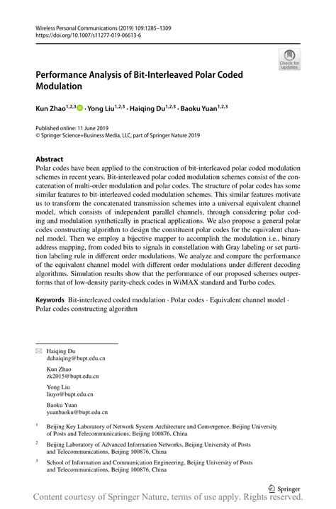 performance analysis of bit interleaved polar coded modulation request pdf