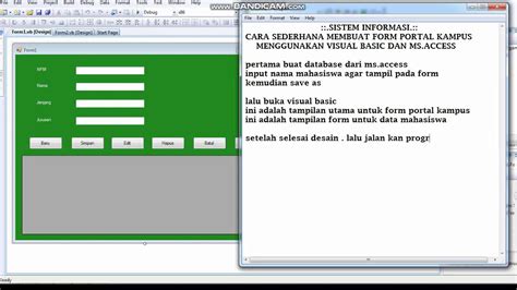 cara mudah untuk membuat form data mahasiswa kampus youtube