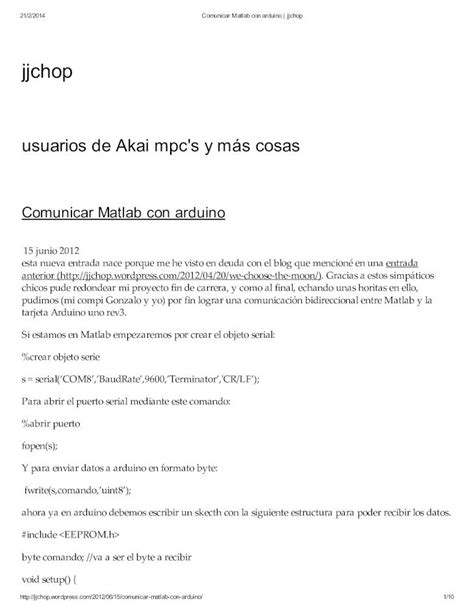 pdf comunicar matlab con arduino jjchop dokumen tips