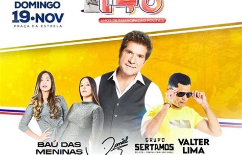 Festa de emancipação política de Princesa Isabel terá cantor Daniel