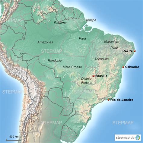 Stepmap Brasilien Landkarte F R S Damerika