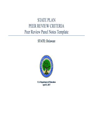 Fillable Online Peer Review Panel Notes Template Fax Email Print