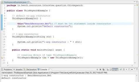 java interview question and answers on this keyword benchresources