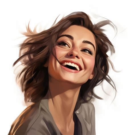 Premium AI Image A Digital Painting Of A Woman With Her Hair Blowing