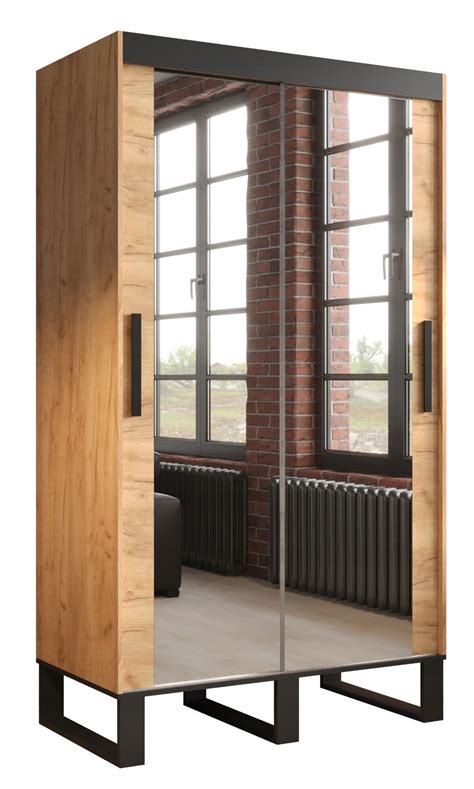 Szafa Do Przedpokoju Z Lustrem 120 Cm Industrialna ABI1213 Cena