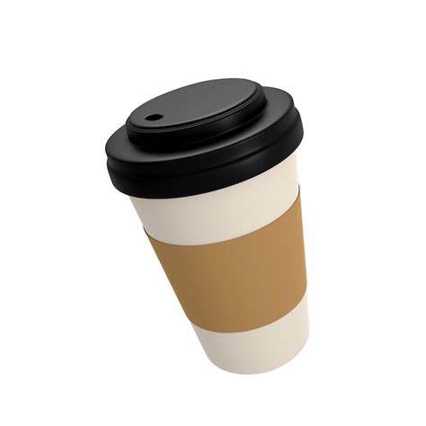 Una taza de café de papel con tapa negra Archivo PSD Premium