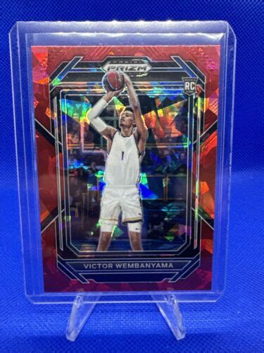 2023 24 Panini Prizm Draft Picks Victor Wembanyama Red Cracked Ice RC
