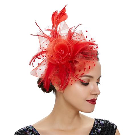 Sombrero Fascinador De Flores Y Plumas Para Mujer Accesorios Para El