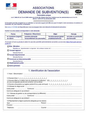 Calaméo Cerfa 12156 05 Demande De Subvention Association