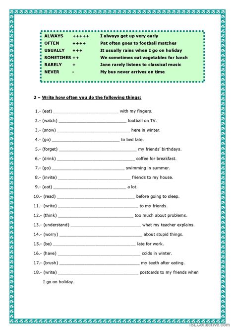 Frequency Adverbs Français FLE fiches pedagogiques pdf doc
