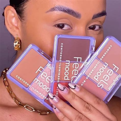 Paleta Trio Contorno Iluminador Blush Feels Mood Ruby Rose Shopee