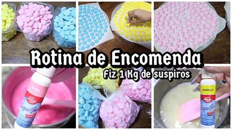 ROTINA DE ENCOMENDA FIZ 1KG DE SUSPIROS MINI SUSPIROS COLORIDOS