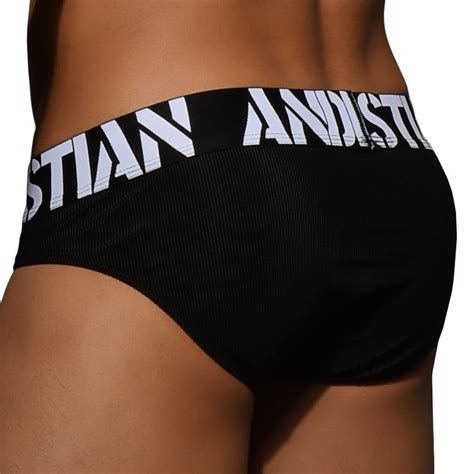 Andrew Christian Almost Naked Power Rib Briefs Black INDERWEAR