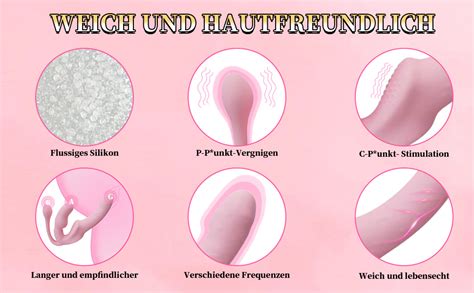 Silikon Realistischer Doppeldildo PQKuss 10 Vibrationsmodi Paarvibrator