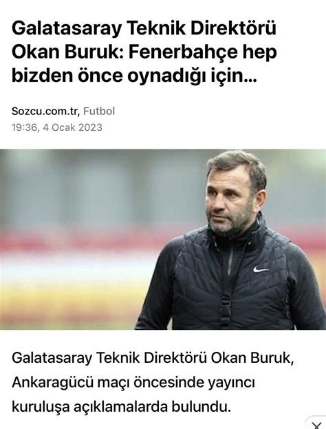 Ahmet Ercanlar on Twitter Okan Buruk 4 Ocak ta Fenerbahçe neden