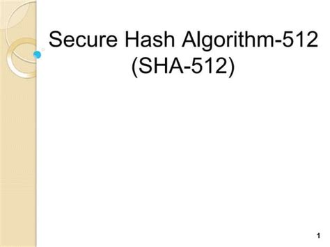 secure hash algorithm sha 512