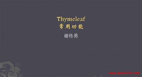 thymeleaf常用功能 pdf 下载 java知识分享网 免费java资源下载