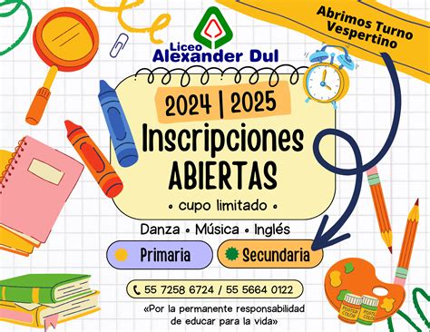 Inscripciones Abiertas 2024 2025 Liceo Alexander Dul Liceo