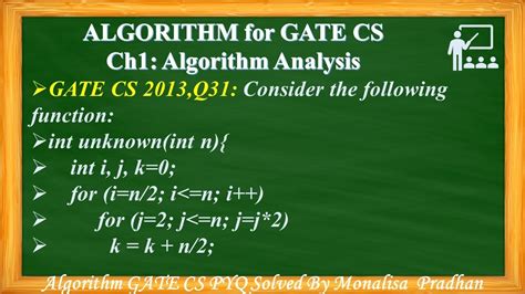 gate cs 2013 q31 consider the following function int unknown int n { int i j k 0 for i n 2