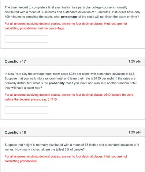 Solved The Time Needed To Complete A Final Examination In A Chegg