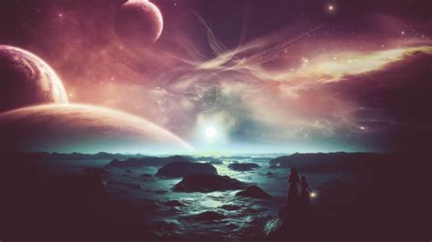 Fond d écran art numérique Art fantastique planète espace ciel