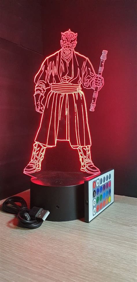 Grav stylé Lampe led 3D Dark maul Star Wars veilleuse déco chevet