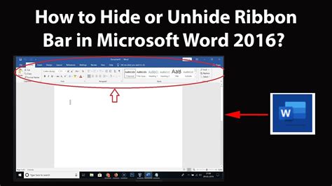 How To Hide Or Unhide Ribbon Bar In Microsoft Word 2016 YouTube