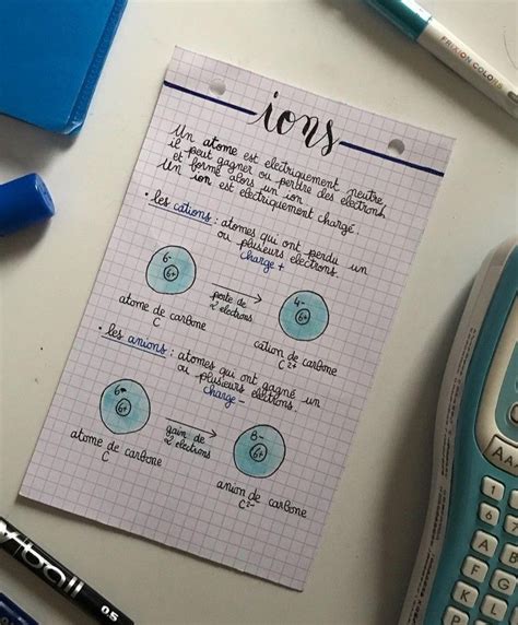 Fiche De R Vision Aesthetic Coll Ge Physique Chimie Les Ions