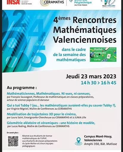 Semaine des mathématiques 2024 Mathématiques limportant cest de