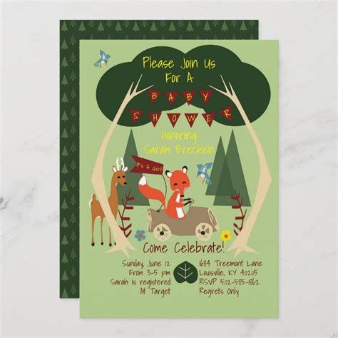 Woodlands Baby Shower Invitation Zazzle