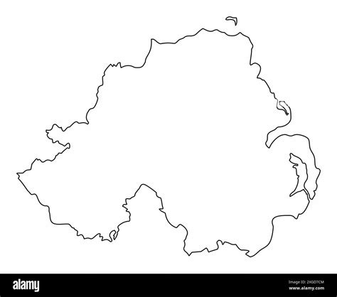 Northern Ireland Outline Map Isolated On White Background Stock Vector