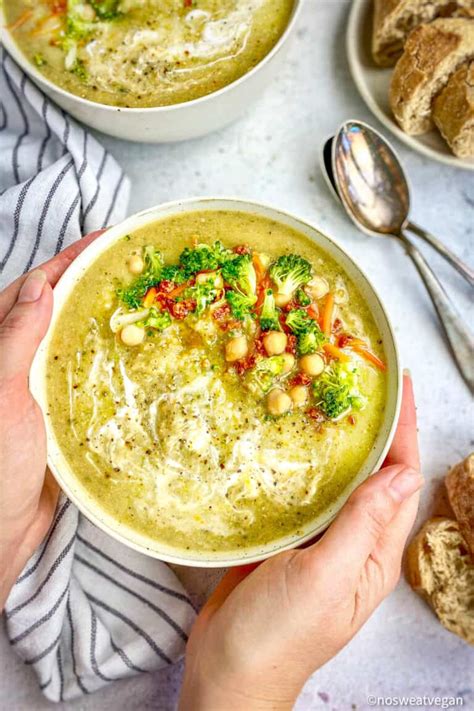 Vegan Broccoli Soup Oil Free WFPB No Sweat Vegan