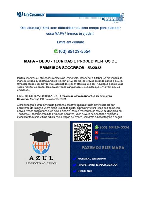 MAPA BEDU TÉCNICAS E PROCEDIMENTOS DE PRIMEIROS SOCORROS 53 2023