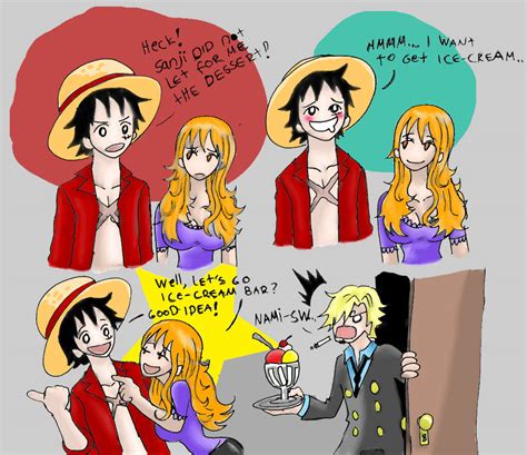 Luffy X Nami Ice Cream By 123kashi Shina456 On Deviantart