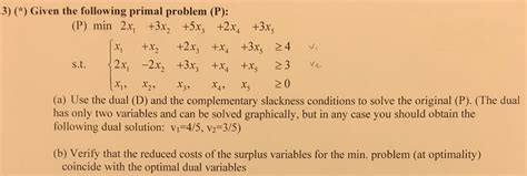 solved given the following primal problem p p min
